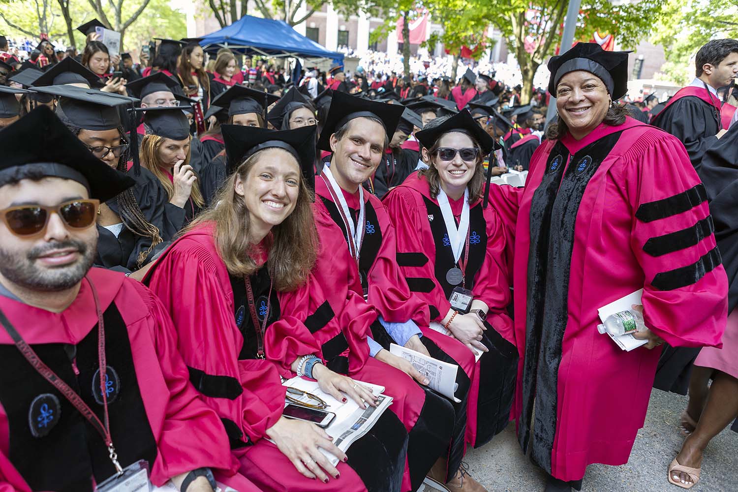 Harvard Commencement Program Group Of Graduates Walk Out Of Harvard