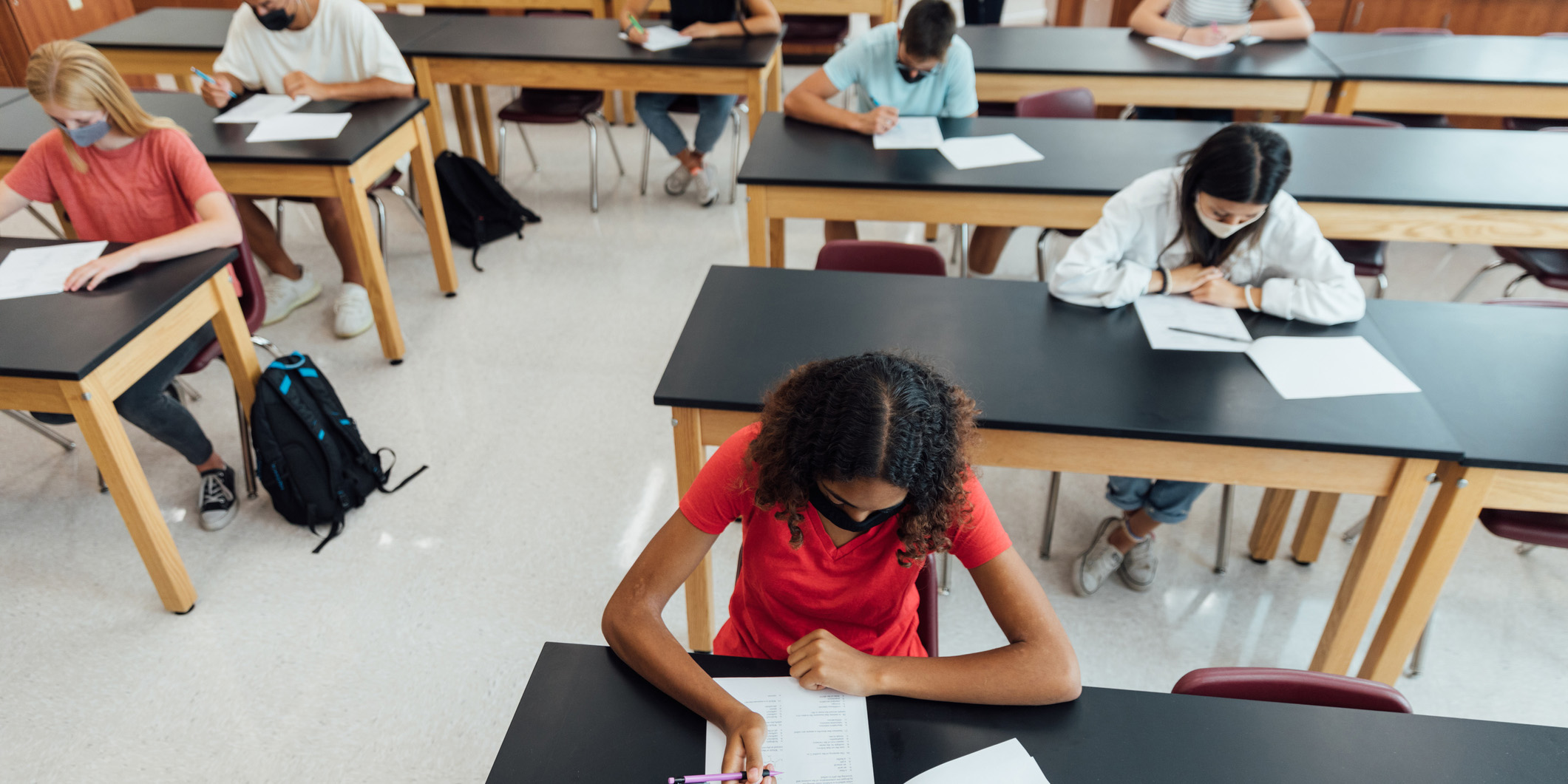 High School Students Taking Test