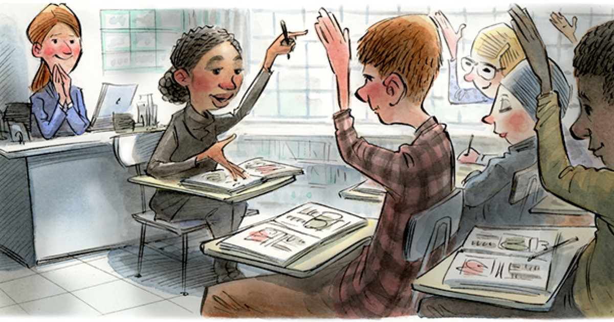 teacher teaching students